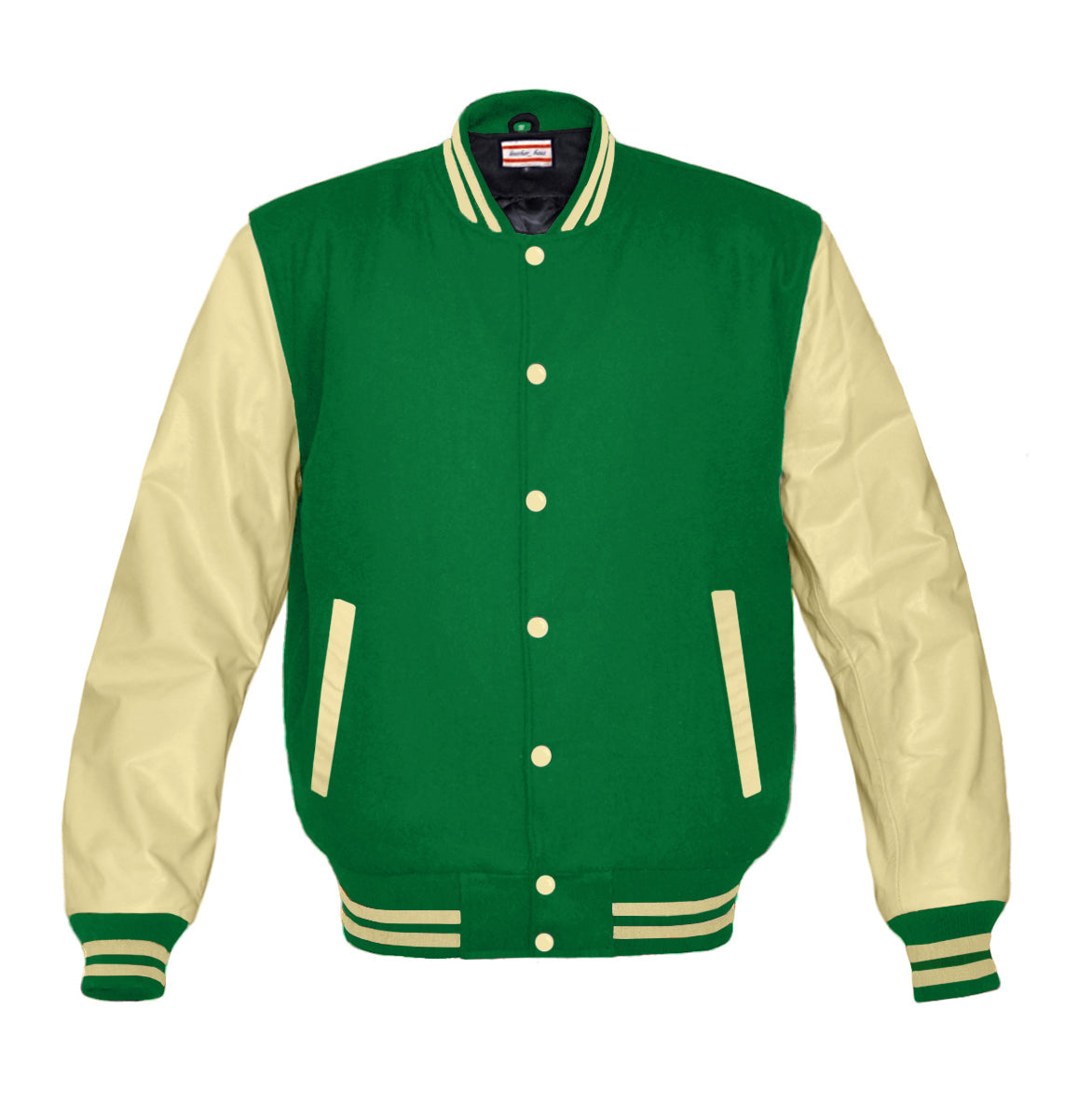 Original American Varsity Cream Leather Sleeve Letterman College Baseb ...